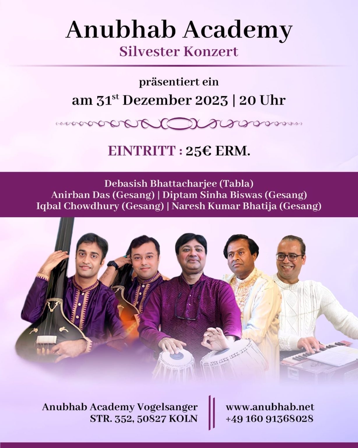 Silvesterkonzert: Indian Raga, Sufi, Ghazal | Anubhab Academy